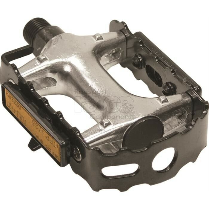220058 Tecora E MTB Pedale silber/schwarz mit Reflektoren Fahrradpedal ...