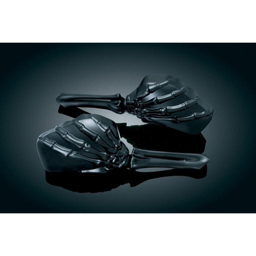 0640-0899 Skeleton Hand Mirrors Black Spiegel Paar für Harley Davidson ...