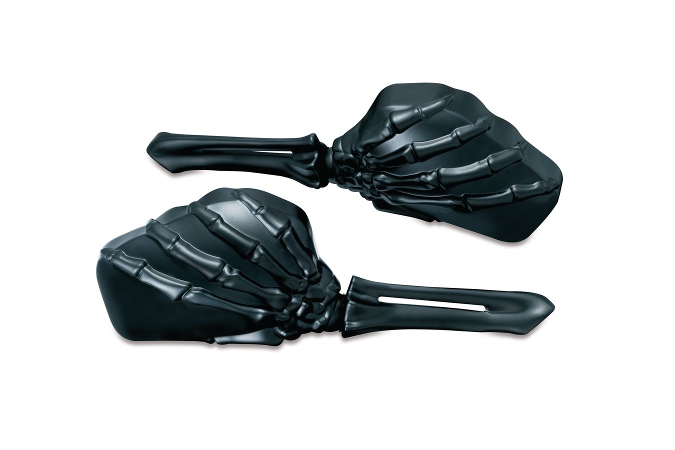 0640-0899 Skeleton Hand Mirrors Black Spiegel Paar für Harley Davidson ...
