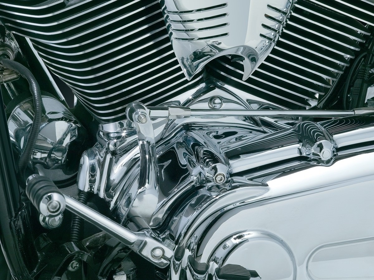 0940-0740 Zylinderfuß-Blende Chrom Heritage für HD Softail Fat Boy ...