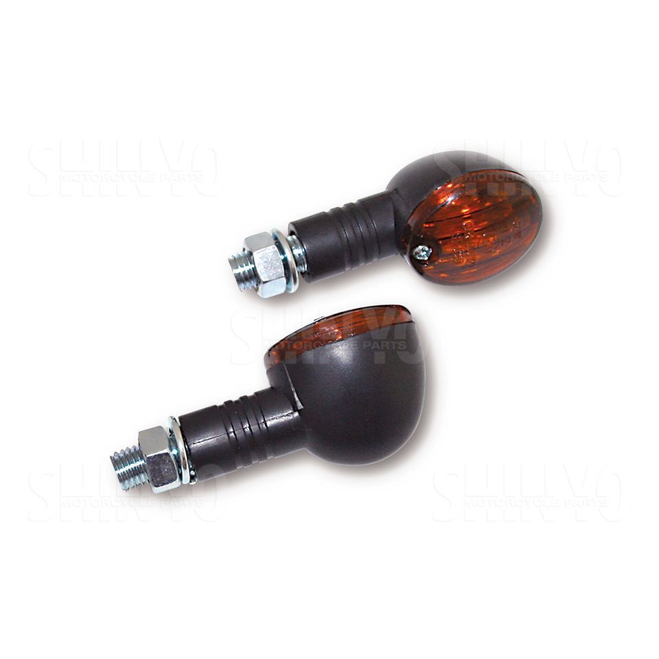 203-640 MICRO-FLASH, Mini-Blinker, schwarz, Glas getönt, Motorrad, Paar ...